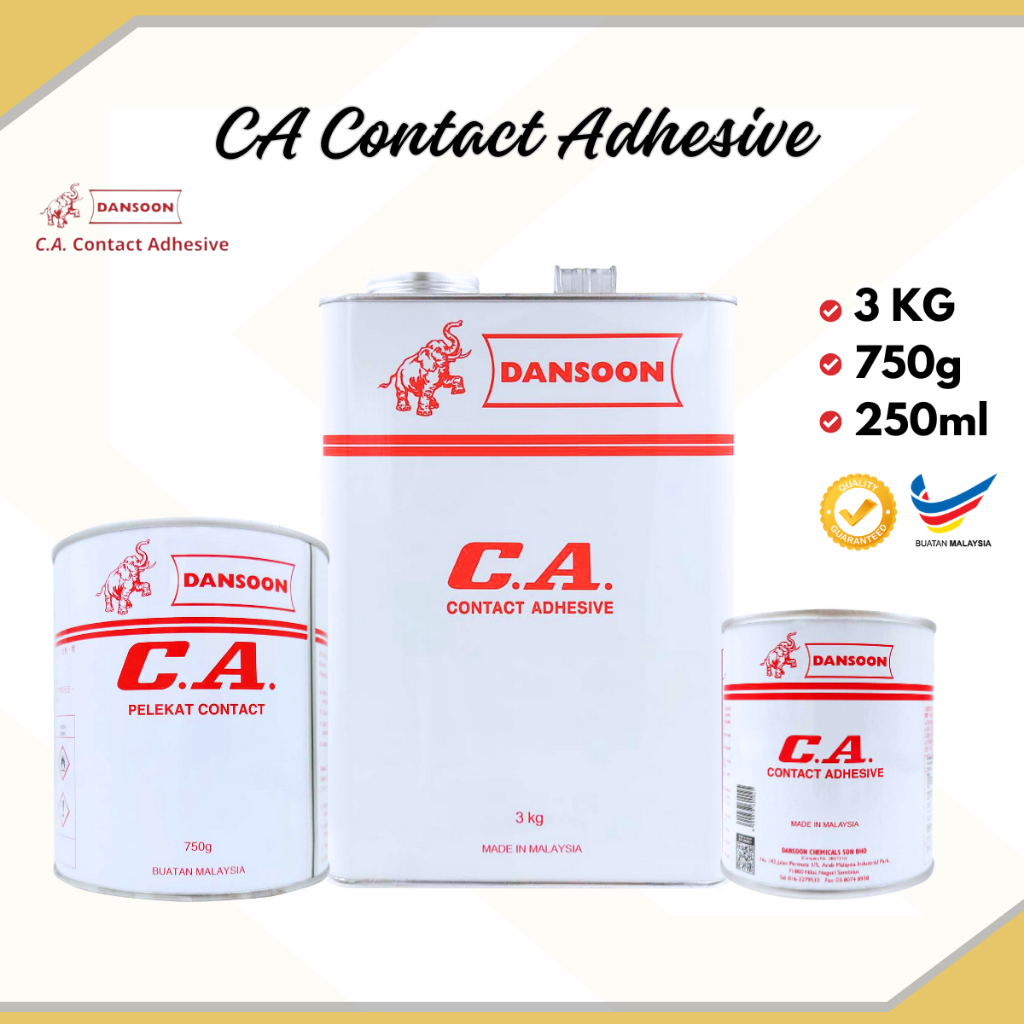 DANSOON CA Contact Adhesive 3KG/750g/250ml Dunlop Gam Formica Glue Gam ...