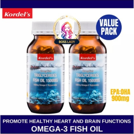 Kordel's Omega Rich TRIGLYCERIDES FISH OIL 1500MG [930mg Omega-3 ...