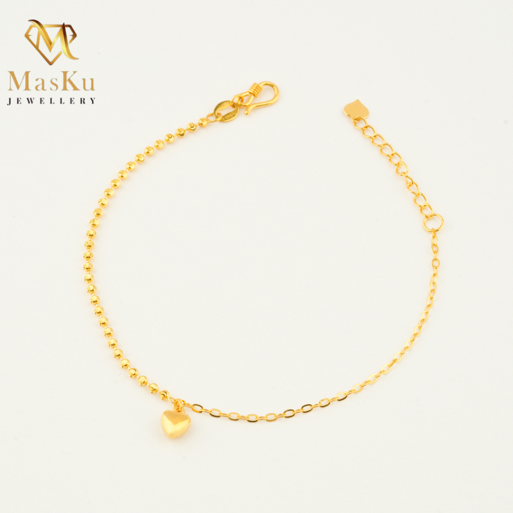 MasKu Jewellery Bracelet 24K / 999 Rantai Tangan Love Fesyen MKJB181970 ...