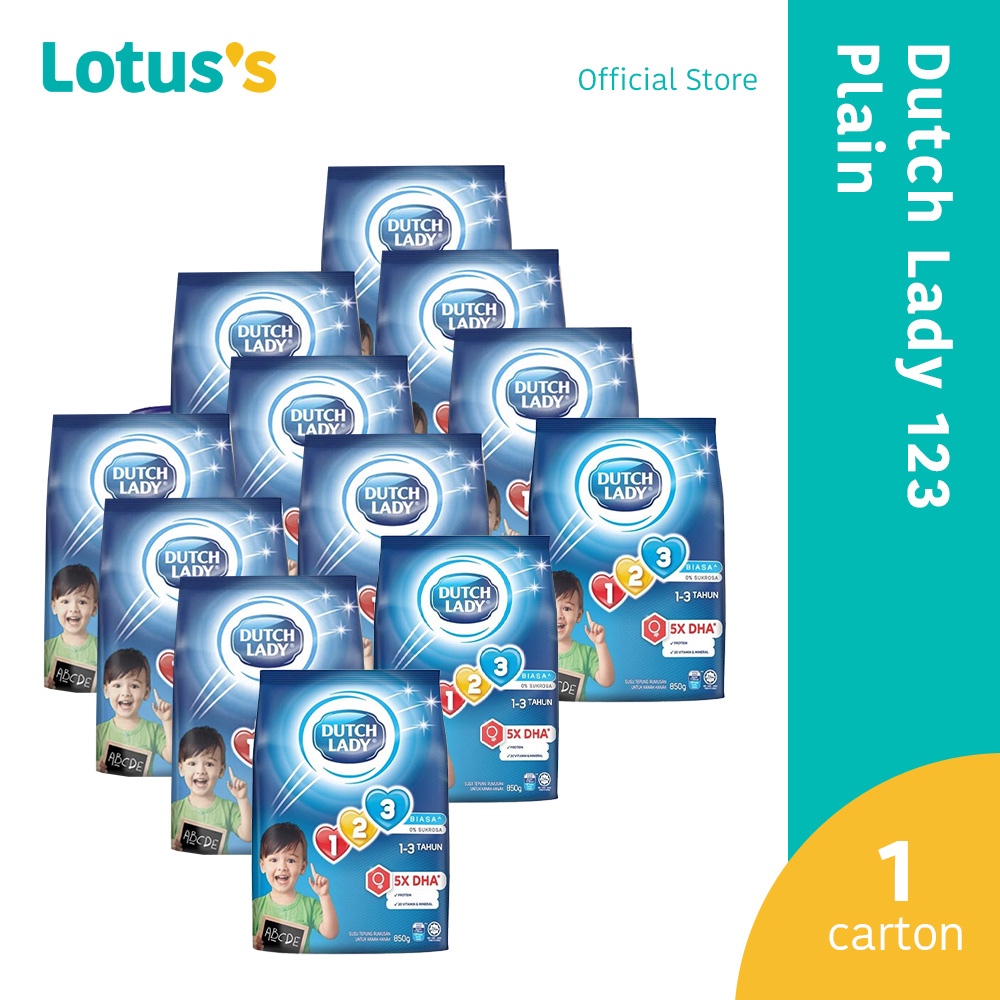 Dutch Lady 123 Plain 850G x 12 packs (1 Carton) | Shopee Malaysia