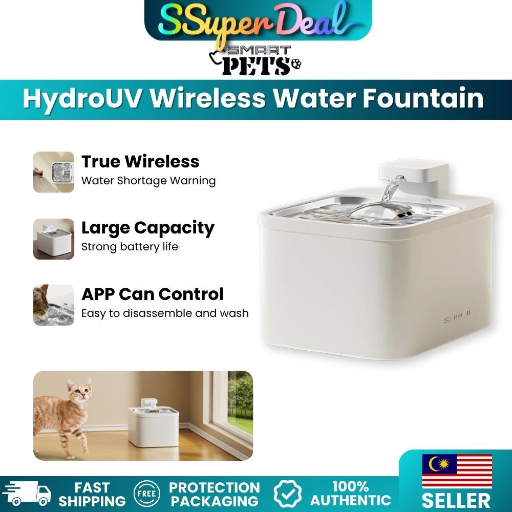 Smart Pets HydroUV Sterilization Induction Water Automatic Cat Wireless ...