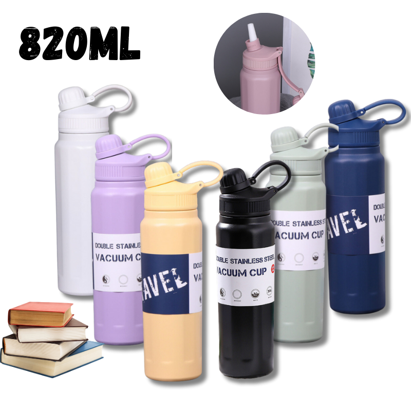 [820ml] 304 Stainess Steel Vacuum Flask Insulated cup Outdoor travel Hot and cold Tumbler Bottle ...