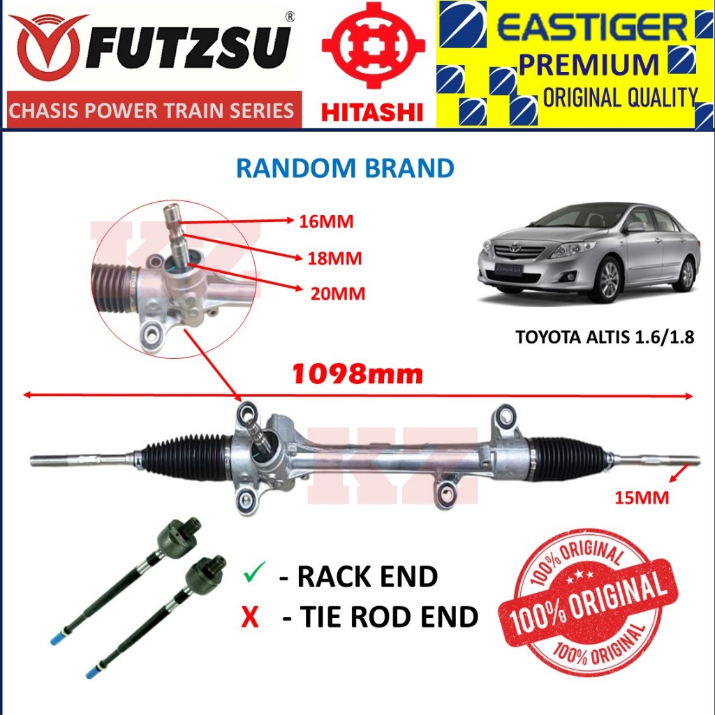 TOYOTA ALTIS 1.6/1.8 POWER STEERING RACK | Shopee Malaysia
