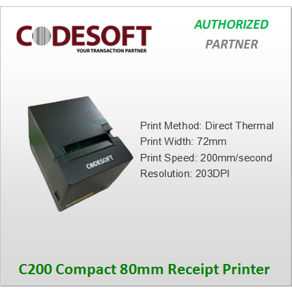 CODESOFT C200 Compact 80mm Receipt Printer | Shopee Malaysia