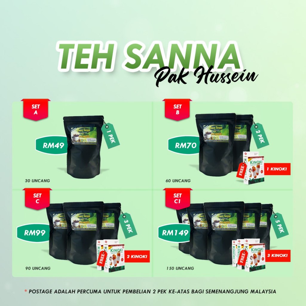 Teh Sanna Pak Hussein 100% Pure Herba [ Free Shipping + Free COD ...