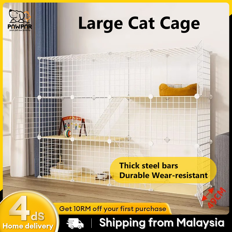 Pet Cage Fences sangkar kucing large DIY cat cage Cat Playpen ...