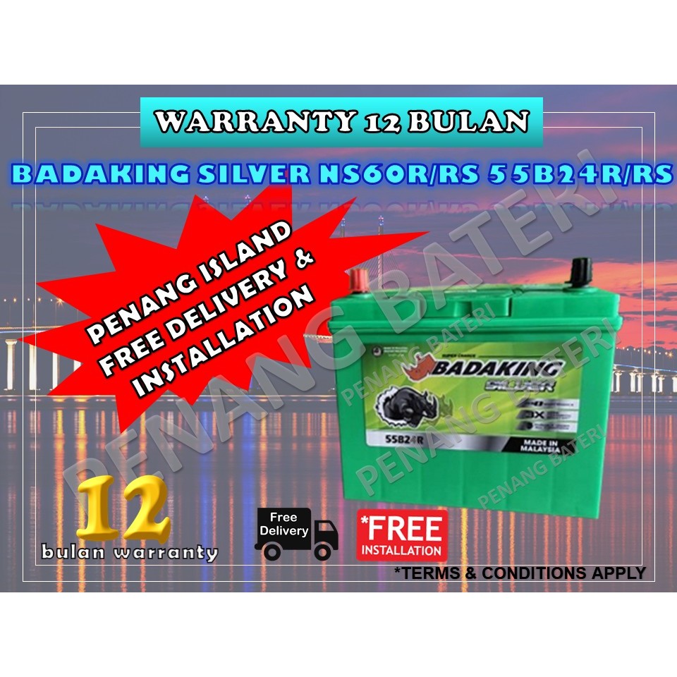 BADAKING Silver series NS60R/RS 55B24R/RS (bateri kereta untuk AVANZA ...