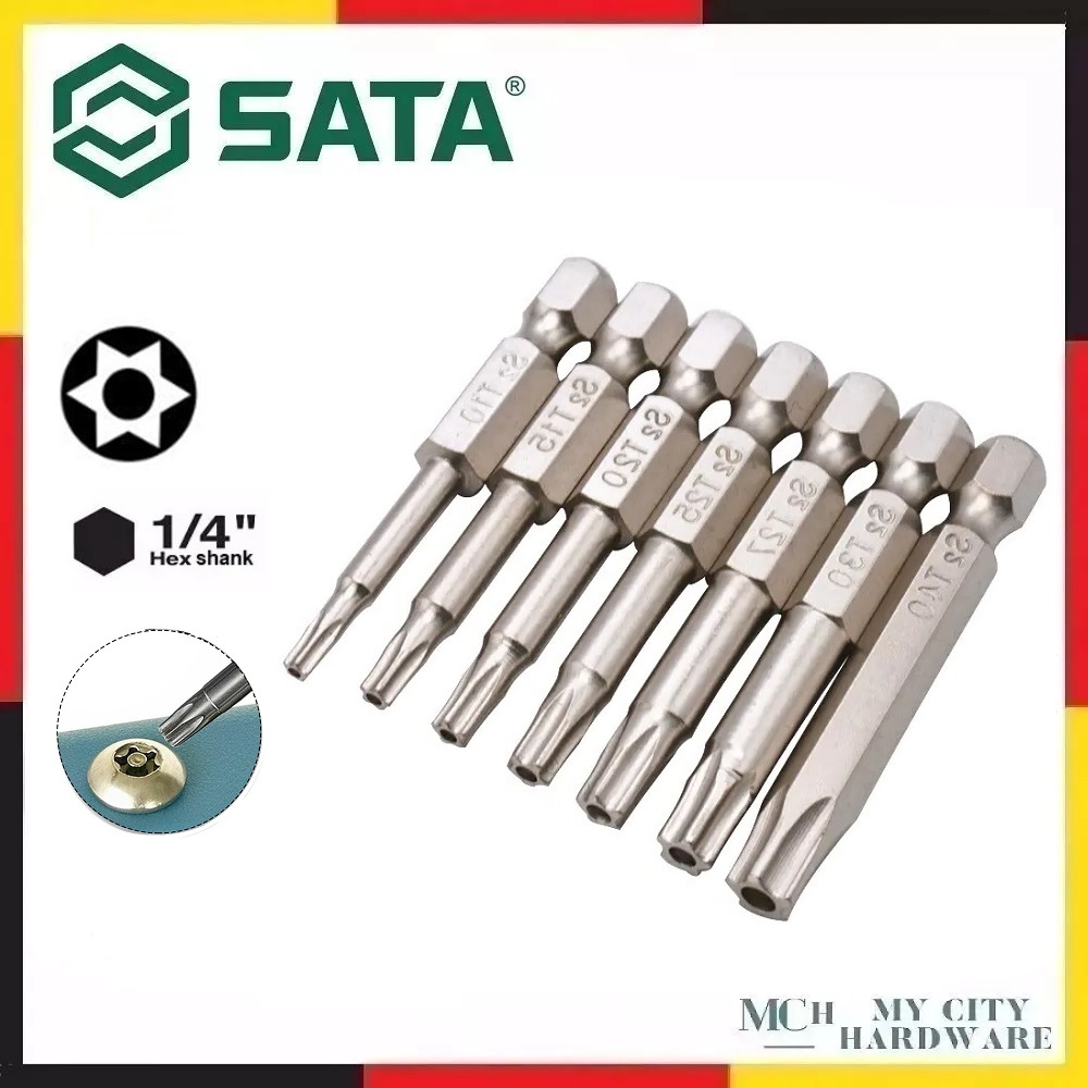 Sata Tamper Proof Torx Security Bit 50mm With 1/4'' Hex Shank | Shopee ...