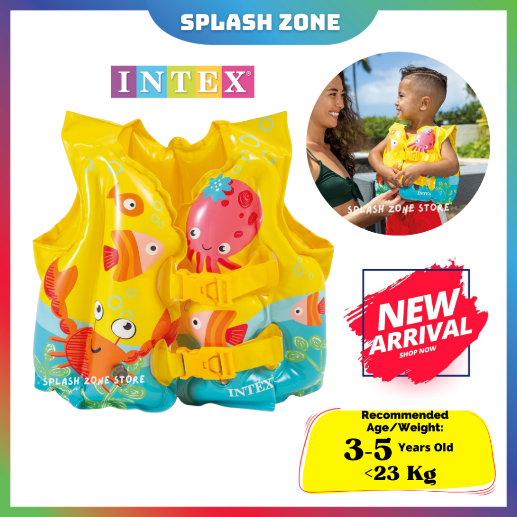 INTEX 59661 Inflatable Vest For Kids Baby Swim Vest Float Baby Swim ...