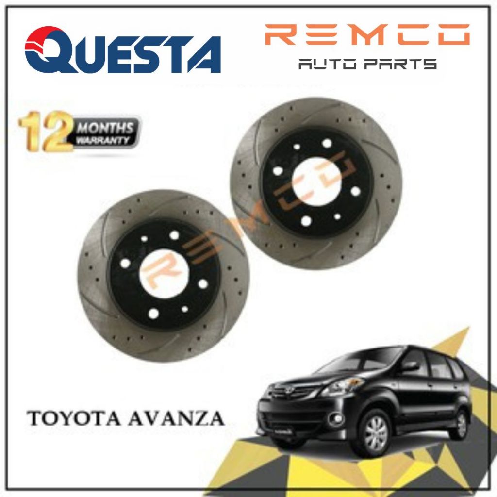 Toyota Avanza Questa Front Brake Disc Rotor (COATED/SLOTTED/DRILLED ...