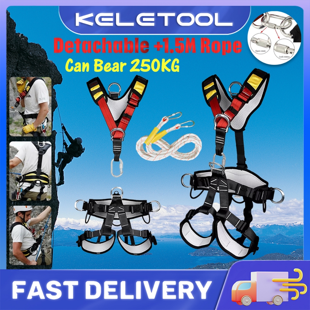 Full Body Climbing Harness Rock Tree Climbing Mountaineering Caving ...