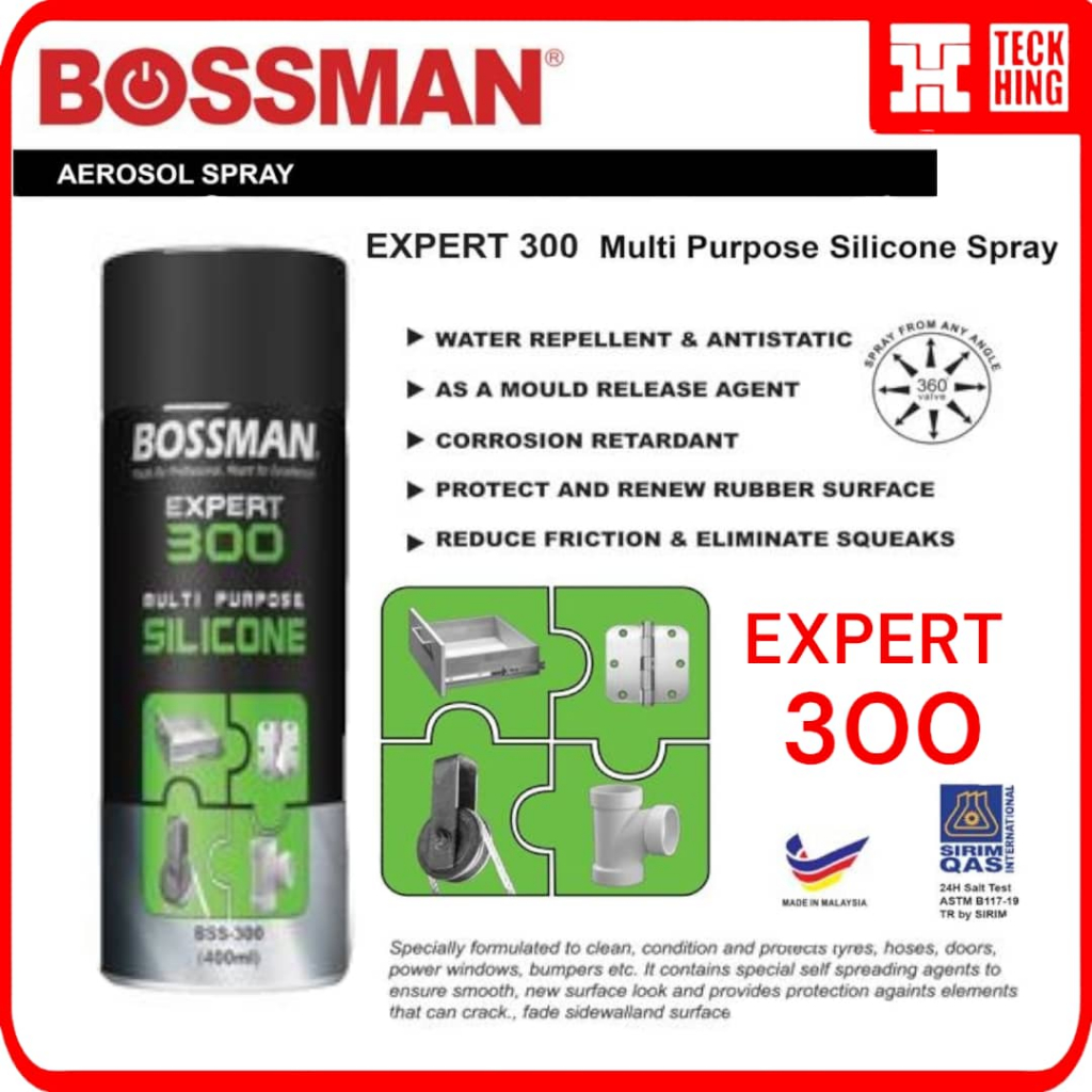 Bossman BSS-300 Expert Multi Purpose Silicone Spray Remover Hinge Rust ...
