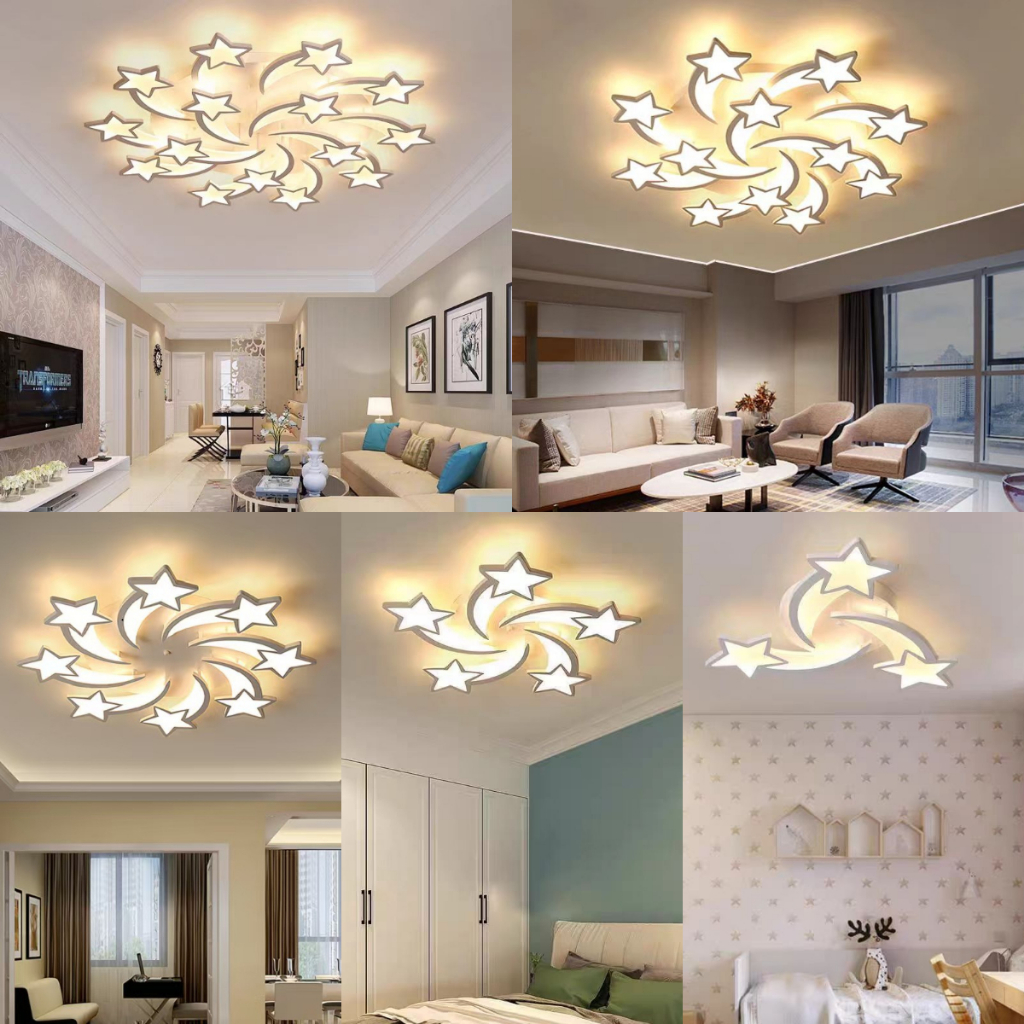 Ceiling Light Modern Nordic LED Tri color Ceiling Light Home Living ...