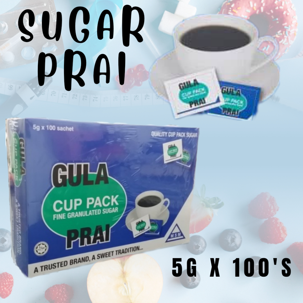 Cup 5g Sugar Gula Sachet MSM Prai Pack Halus Fine Granulated 100's ...