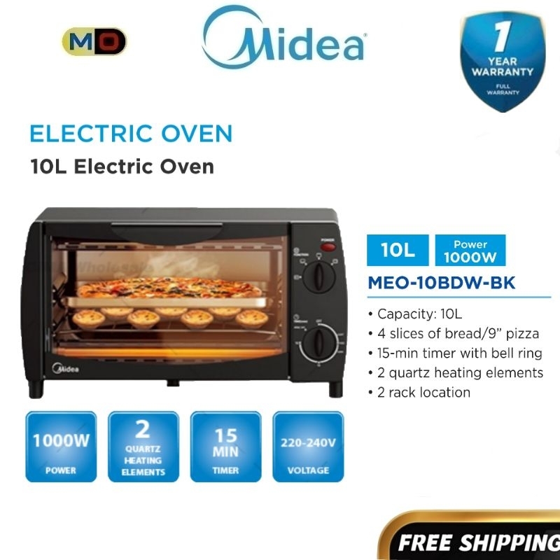 Midea Convection Oven MEO-10BDW-BK 10L Small Electric Oven Toaster ...