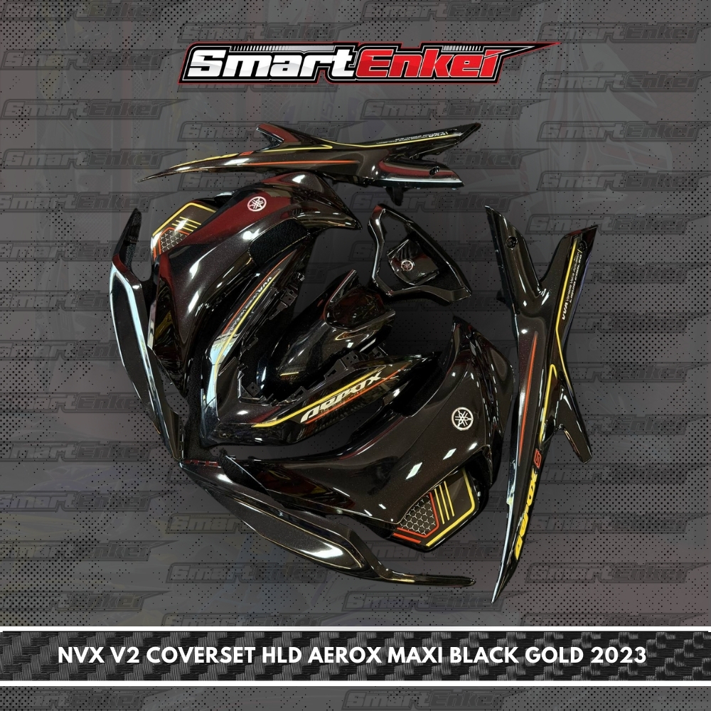 HLD-NVX V2 COVERSET HLD AEROX MAXI BLACK GOLD 2023 | Shopee Malaysia