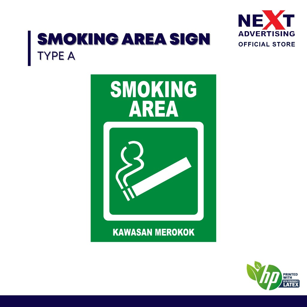 Designated Smoking Area Signage | Papan Tanda Kawasan Merokok | Zon ...