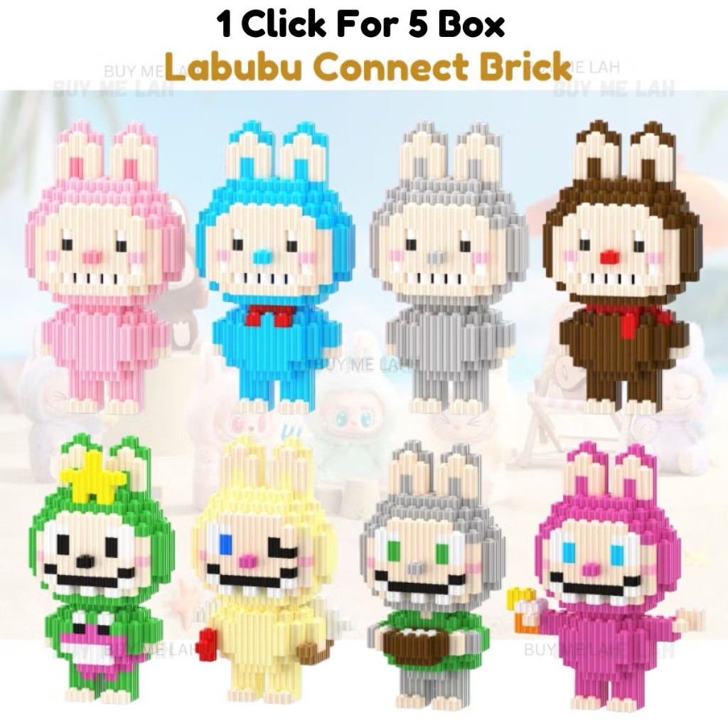 1 Click For 5 Box Labubu Brick Small Size with 8 Design | Shopee Malaysia