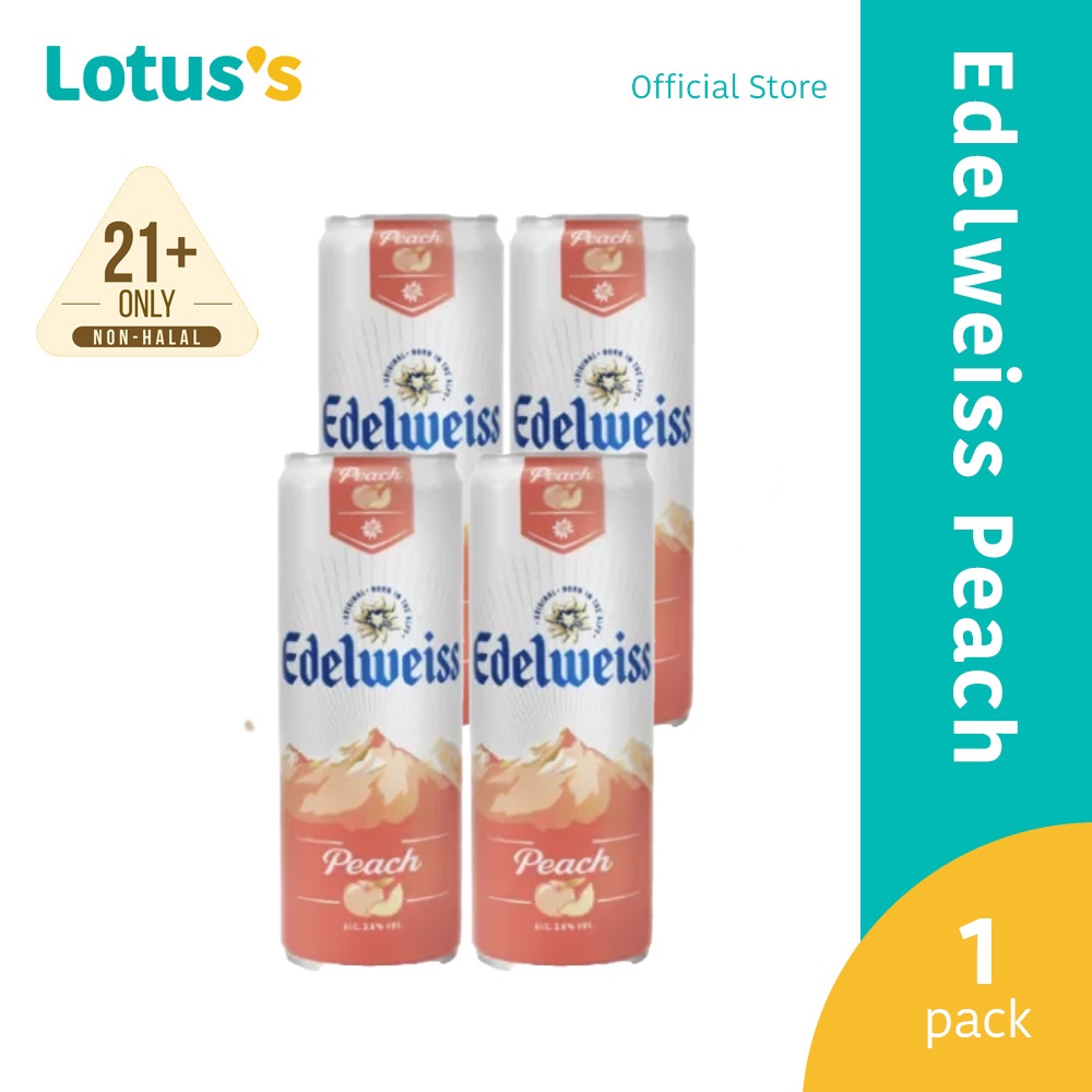 Edelweiss Peach Wheat Beer 320ml x 4cans | Shopee Malaysia