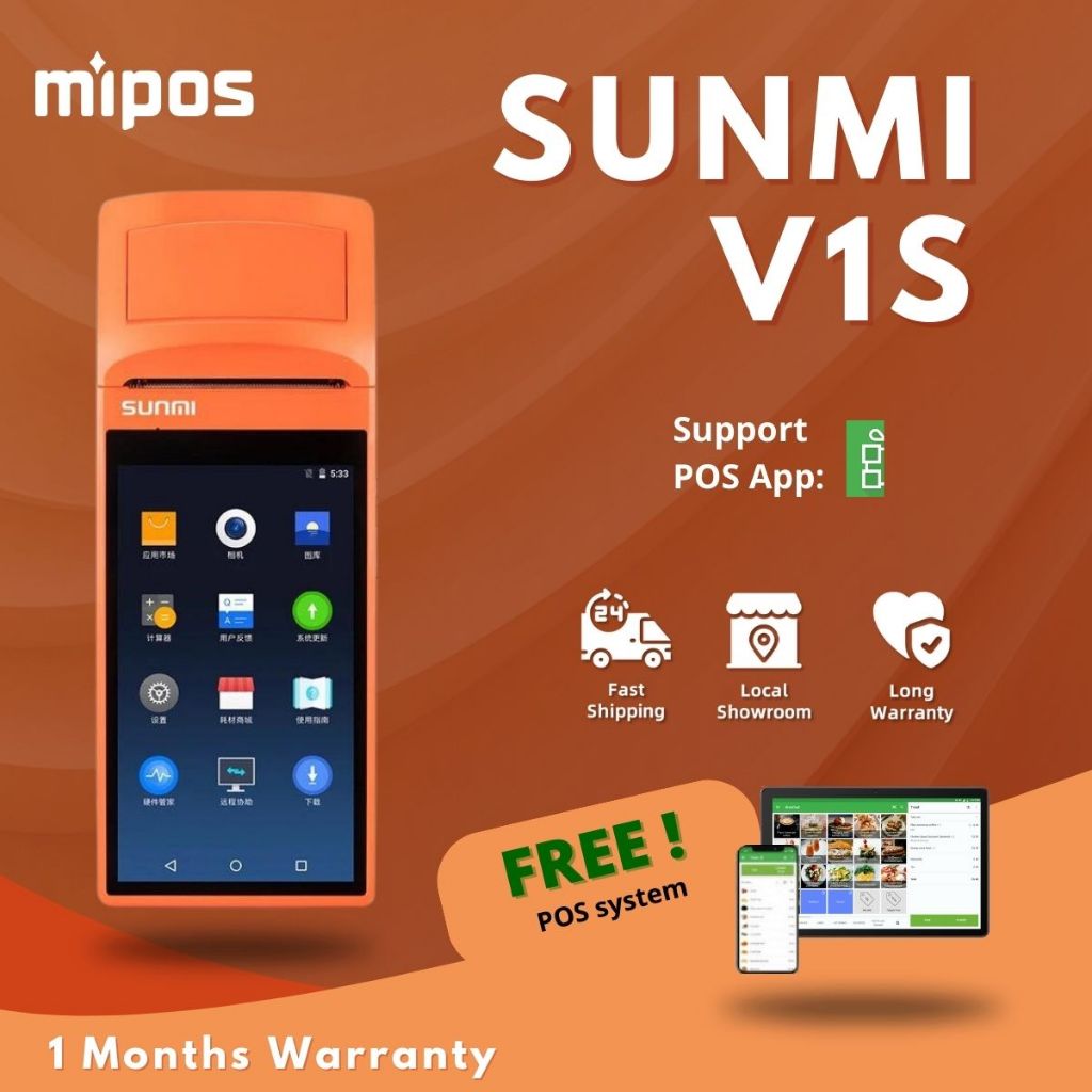 SUNMI V1S 1GB (Refurbished) | 2.4G WiFi Mobile Handheld POS Terminal ...