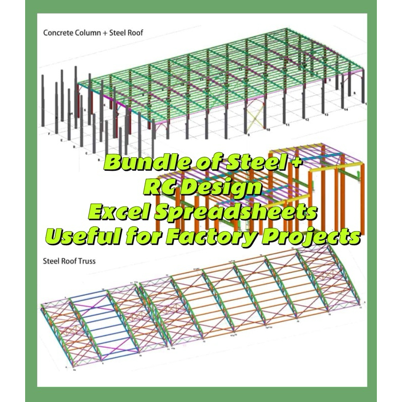 Bundle of Steel + RC Design Excel Spreadsheets Useful for Factory ...