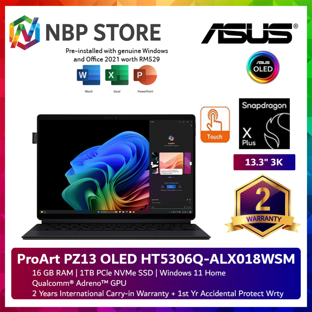 Asus ProArt PZ13 OLED HT5306Q-ALX018WSM 13.3″3K Touch Laptop Black ...