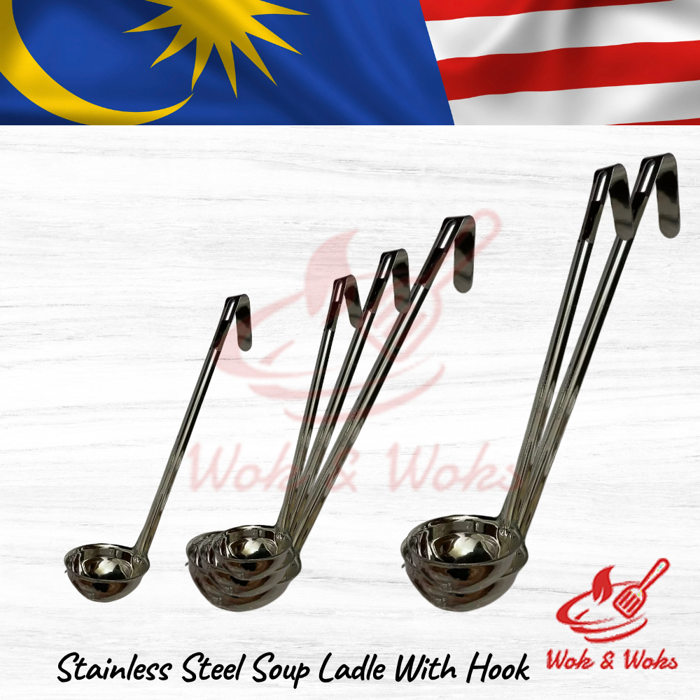 Stainless Steel Soup Ladle With Hook / Senduk Sup Keluli Tahan Karat ...