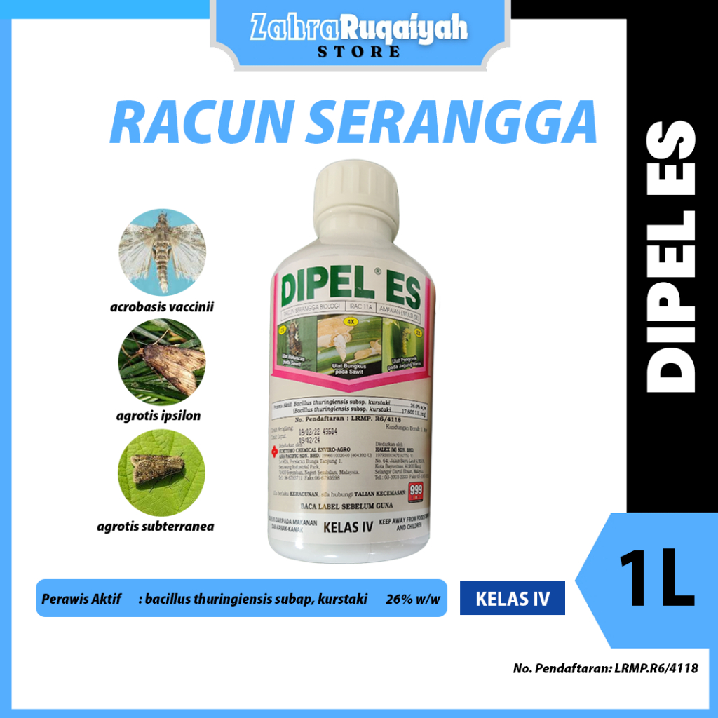 Dipel ES 1L Racun Serangga Organik Membunuh serangga perosak Penggerek ...