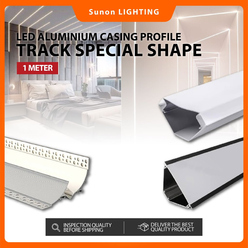 Aluminium Profile Special Shape Strip Light Casing 1 Meter | Shopee ...