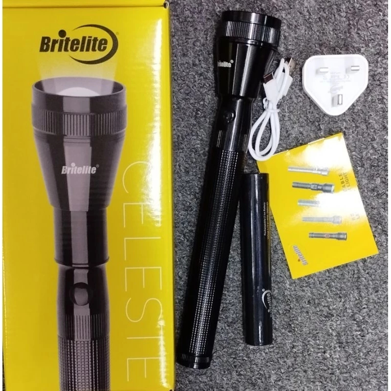 BRITELITE Rechargeable LED torch light/flashlight -Long Range | Shopee ...