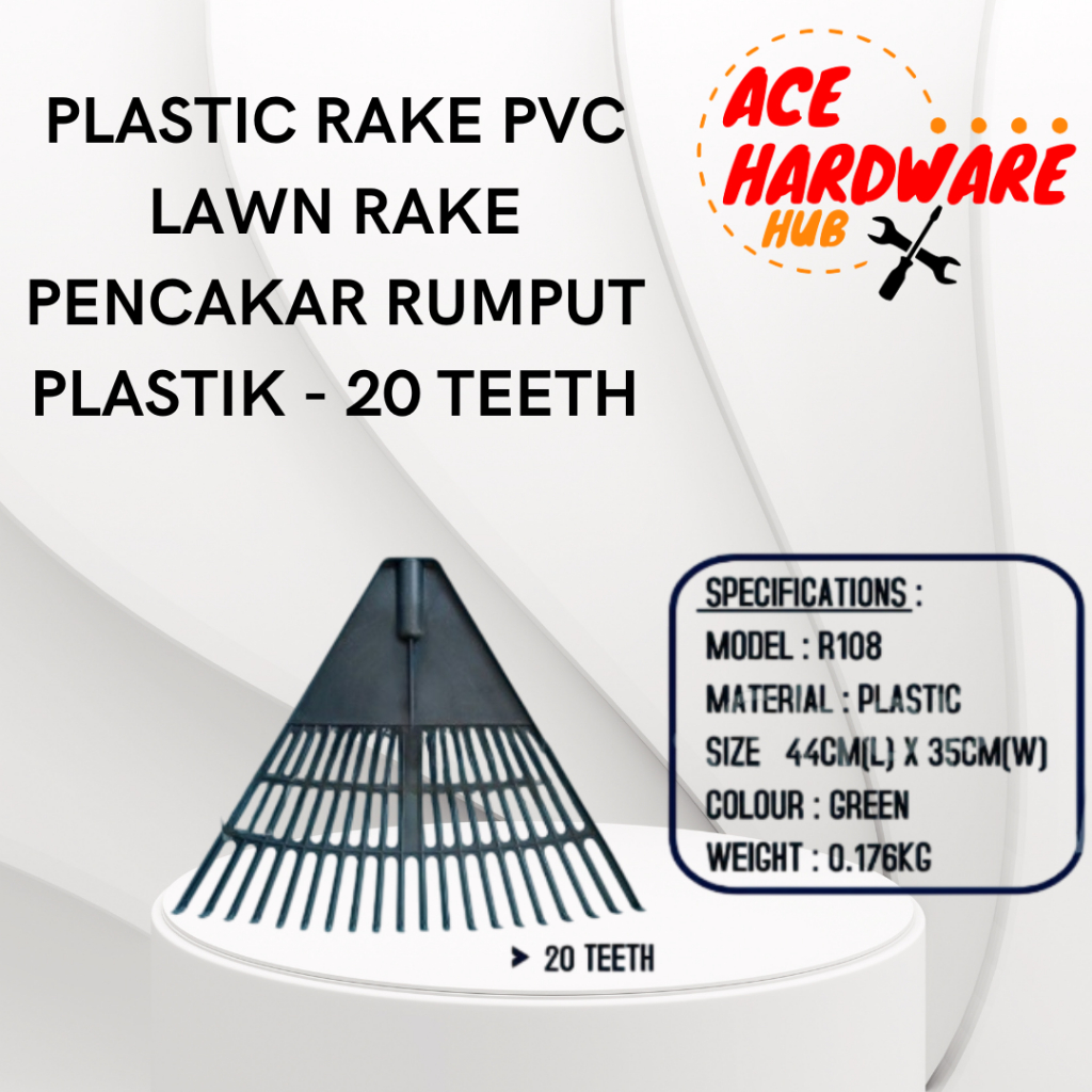 💥FAST DELIVERY💥PLASTIC RAKE PVC LAWN RAKE PENCAKAR RUMPUT PLASTIK - 20 ...