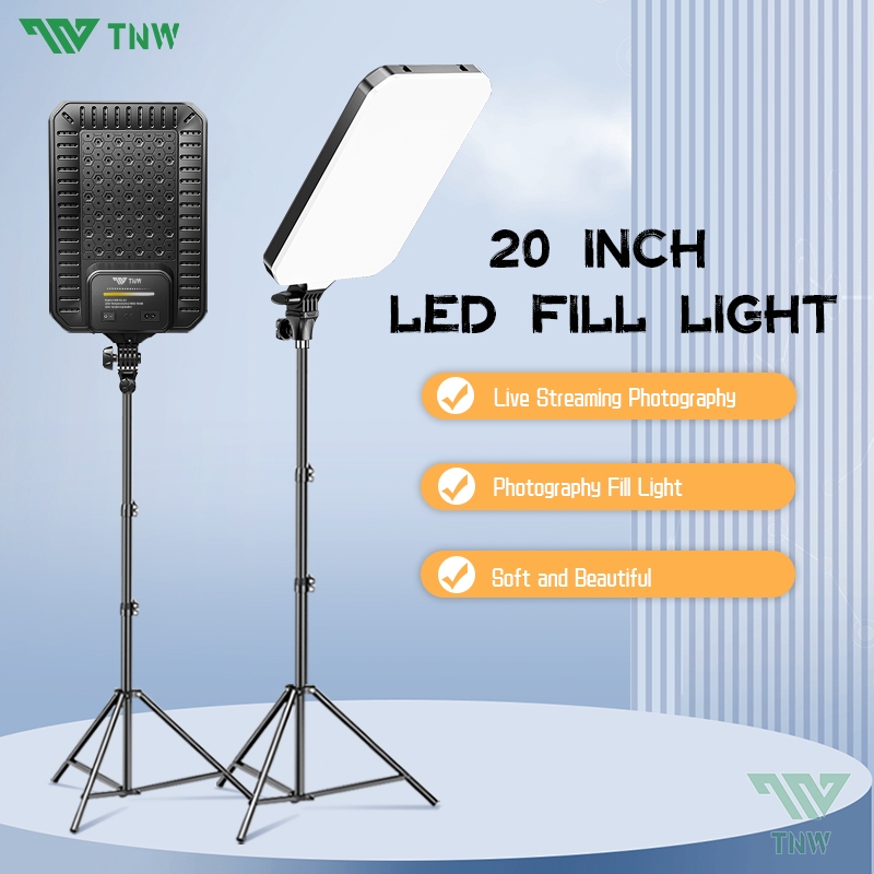 TNW 20 Inch LED Video Light Panel Light With Tripod Stand Dimmable ...