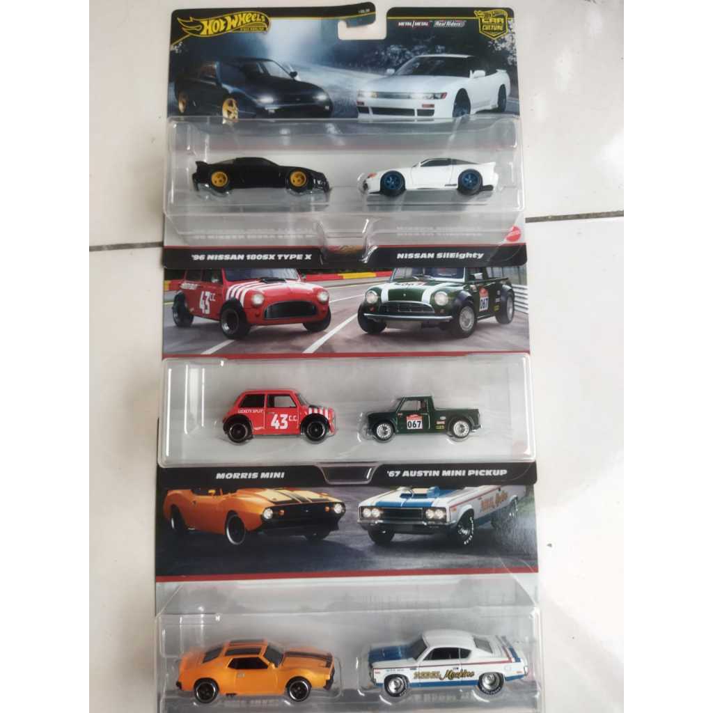 Hot Wheels Premium Twinpack Nissan 180SX SilEighty Morris Mini Austin ...