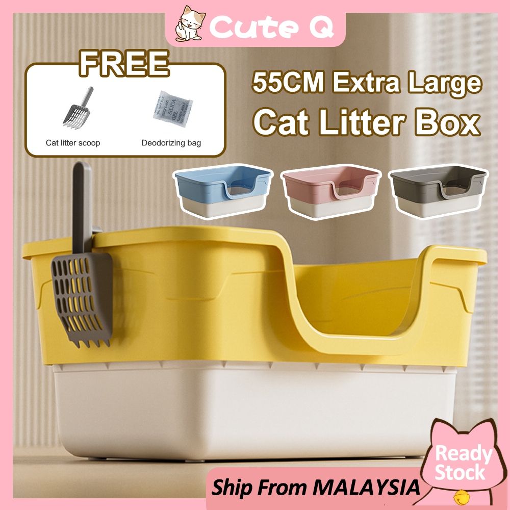 Cute Q cat litter box extra large jumbo cat litter box tempat berak ...