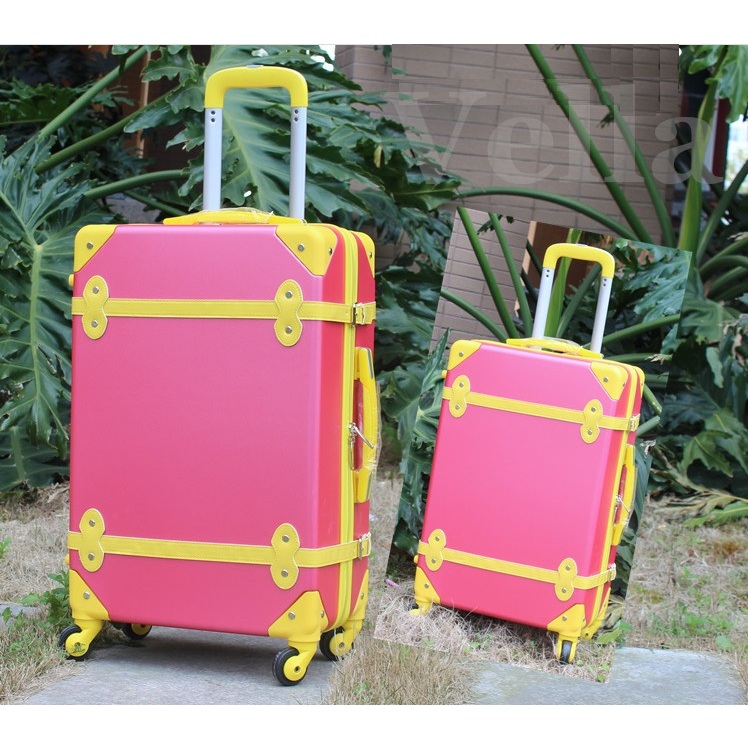 VELLA 18" 22 inch Vintage Cabin Travel Women Men Wanita Lelaki Bagasi ...