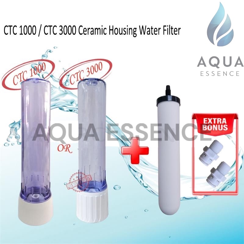 CTC 3000/CTC 1000 Super Slim Ceramic Water Filter Housing + 10" Std ...