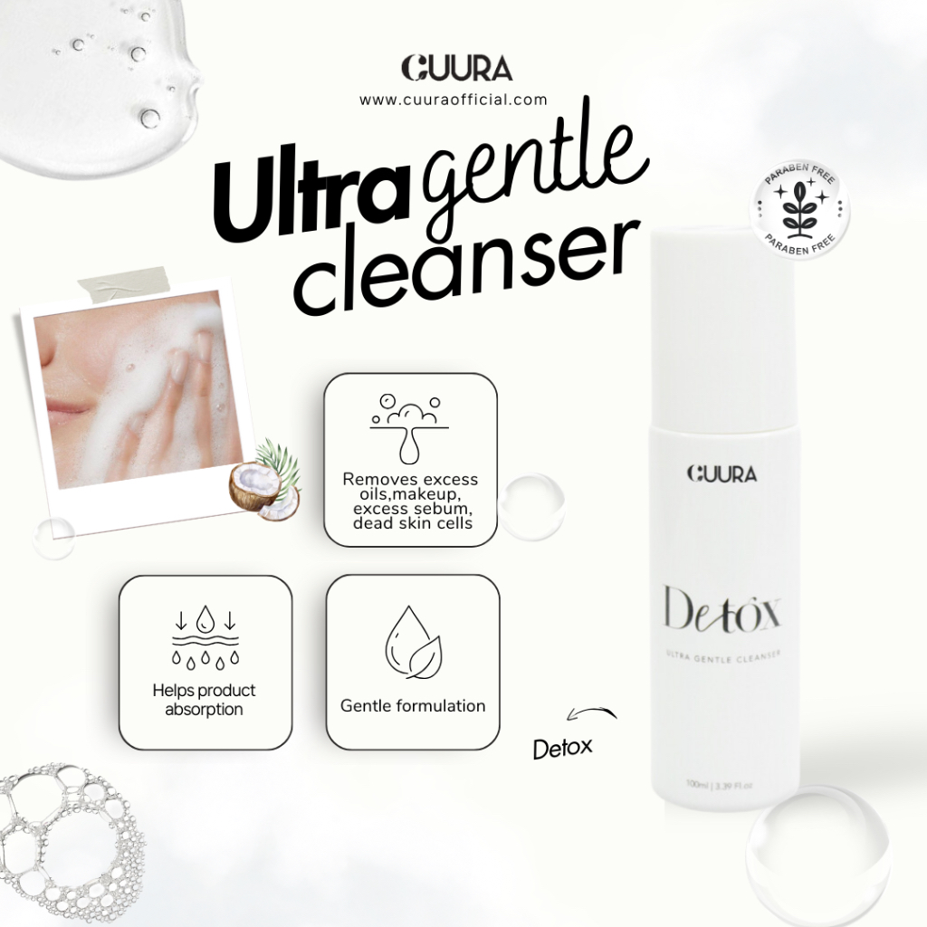 CUURA Detox Cleanser 100ml (C100) Face Skincare Alcohol Free Wajah ...