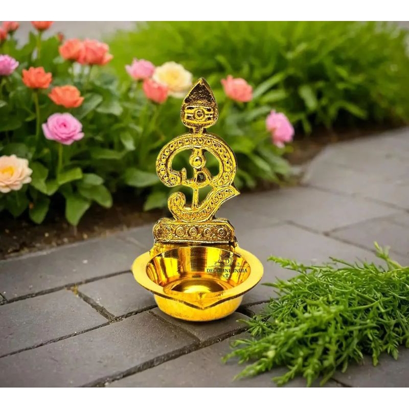 Brass Om With Vel Design Diya/Vilakku For Your Prayers | Shopee Malaysia