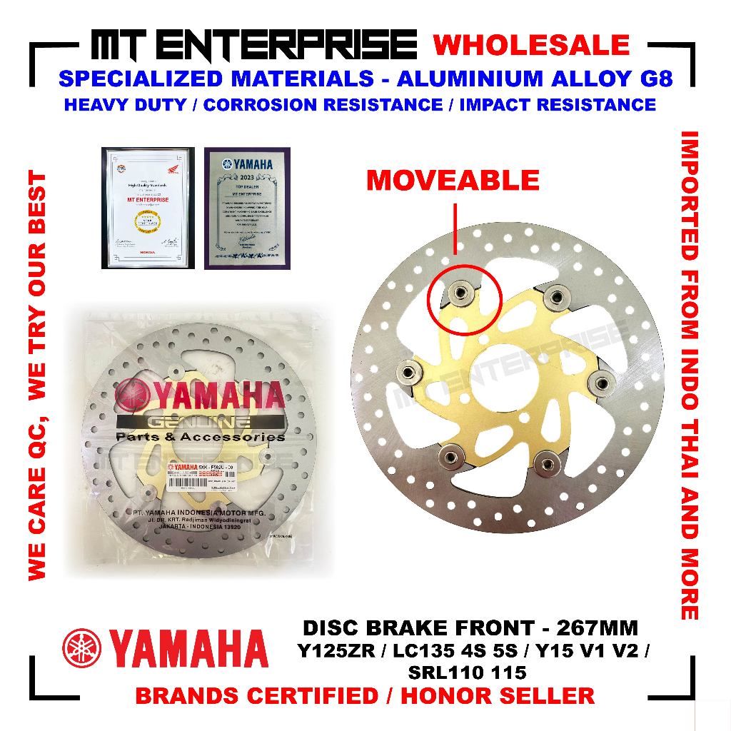 FREE MJL LED + 2 Yamalube OIL - Yamaha INDO QC Ori Disc Plate Brake CNC ...