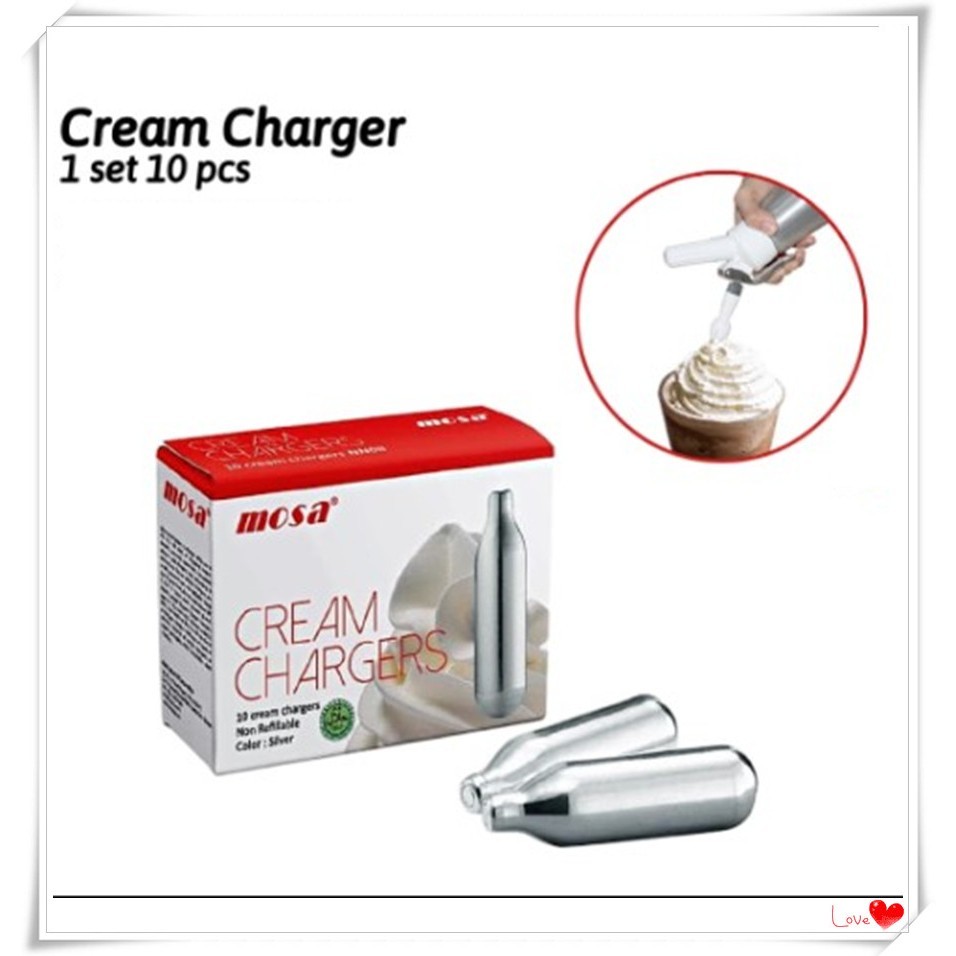 Original Mosa N20 (Nitrous Oxide) Gas Cream Chargers Whipped Cream (10 ...