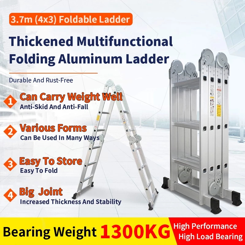 🚀Fast delivery🚀Aluminium Folding ladder 4.7m/3.7m Folding ladder 4x5 ...