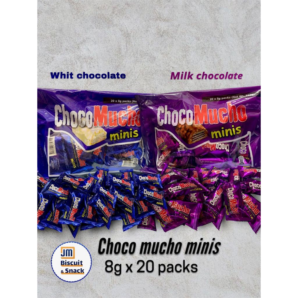 choco mucho minis 8g x 20packs white chocolate/ milk chocolate ready ...