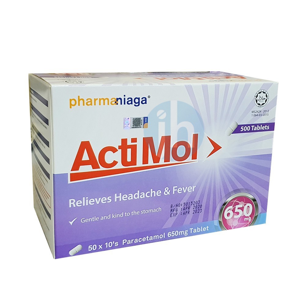 Pharmaniaga ACTIMOL (PARACETAMOL) 650MG 10'S (Expired:December 2025 ...