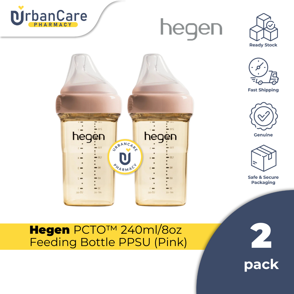 Hegen PCTO™ 240ml/8oz Feeding Bottle PPSU (2-pack) Pink | Shopee Malaysia