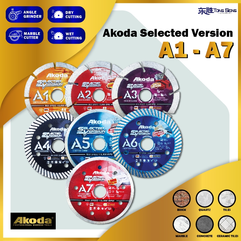 [𝐎𝐫𝐢𝐠𝐢𝐧𝐚𝐥] AKODA 4" DIAMOND BLADE A1,A2,A3,A4,A5,A6,A7 | Shopee Malaysia