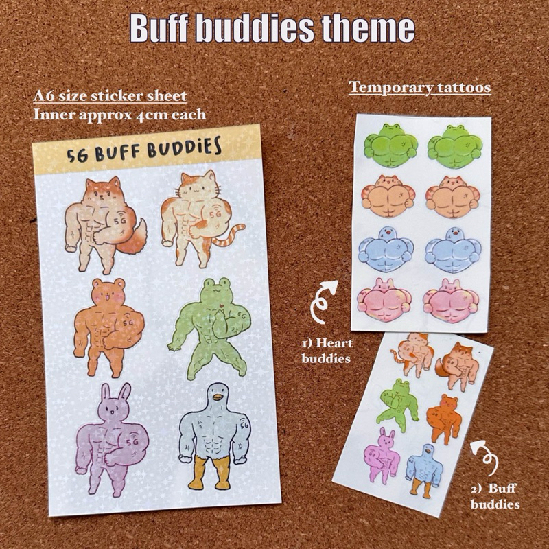 Buff animal 5G sticker sheet & temporary tattoo | Shopee Malaysia