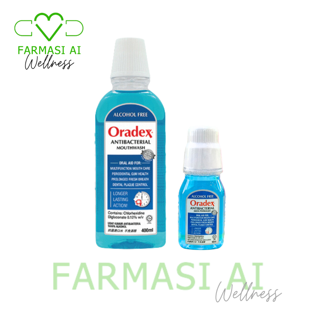 Oradex Antibacterial Mouthwash 90ml / 400ml (Exp date in the ...