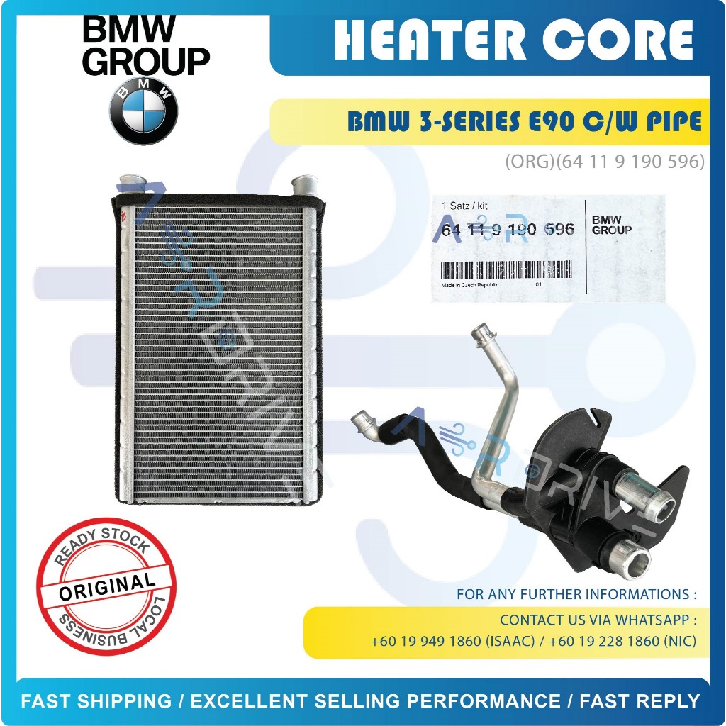 ORIGINAL BMW GROUP BMW 3-SERIES E90 HEATER CORE C/W PIPE ( 64 11 9 190 ...