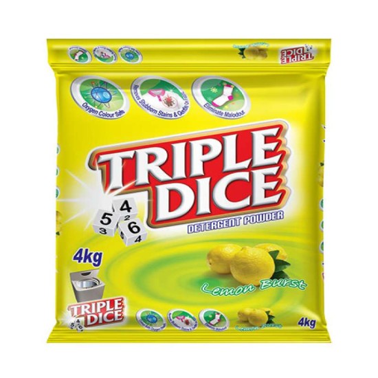 Triple Dice Detergent Powder - Lemon (4kg) | Shopee Malaysia