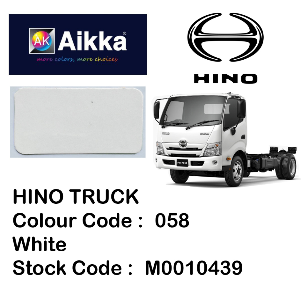 AIKKA HINO TRUCK 058 / WHITE / 2K PAINT / LORI / DIY COLOUR / SPRAY TIN ...